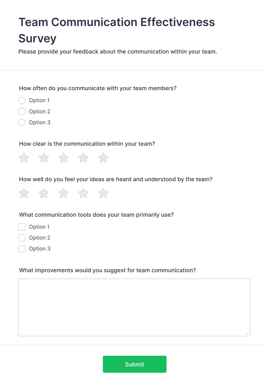 Team Communication Effectiveness Survey Form Template | Jotform
