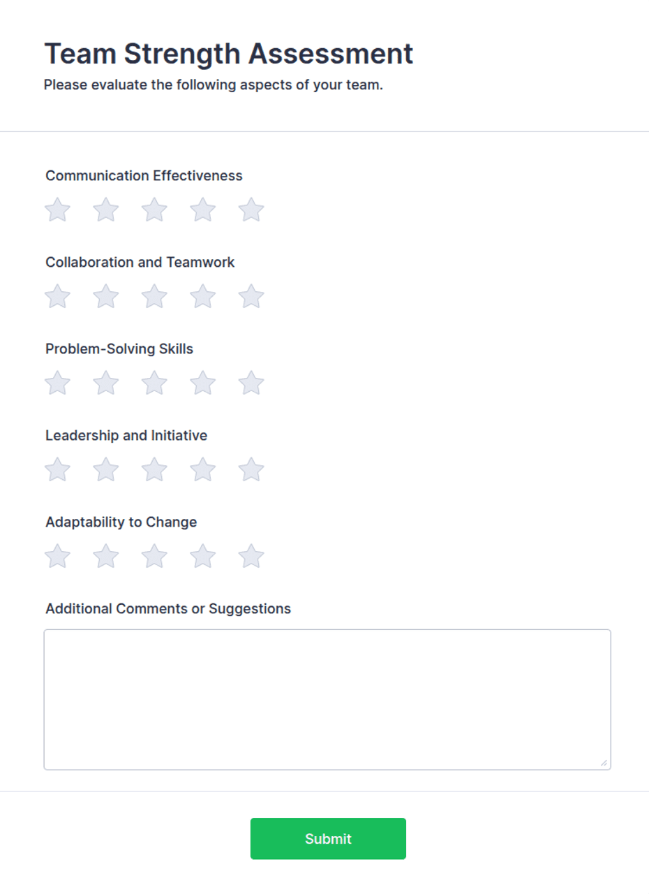 Team Strength Assessment Form Template | Jotform