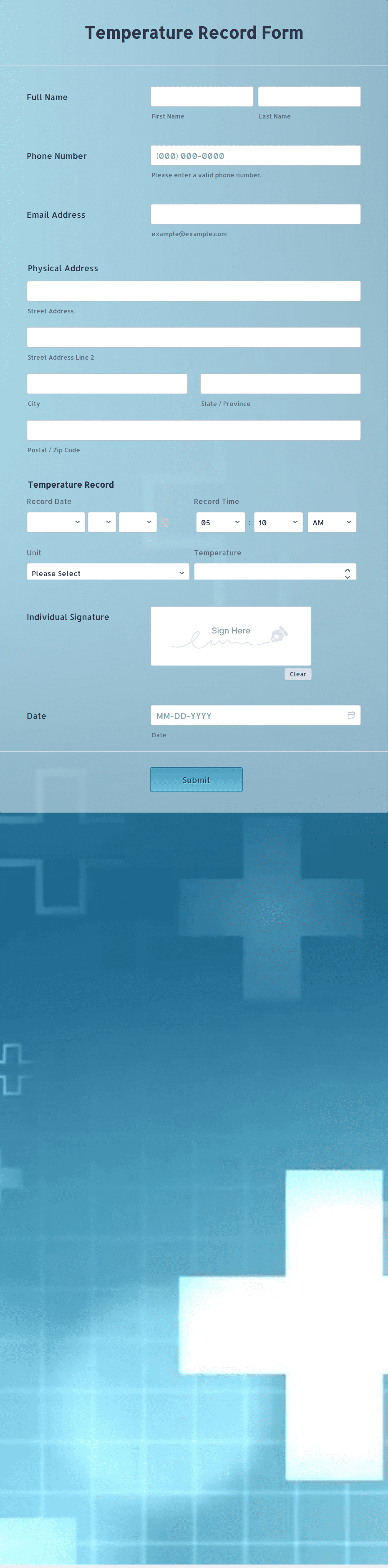 Temperature Record Form Template | Jotform