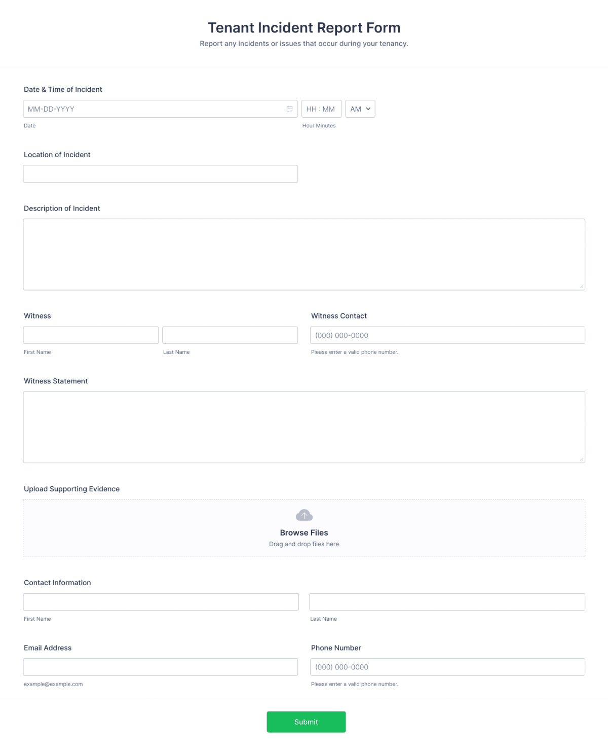 Tenant Incident Report Form Template | Jotform