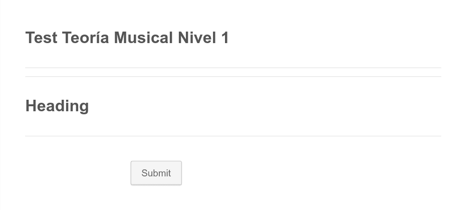 Test Teoría Musical Nivel 1 Plantilla de formulario | Jotform