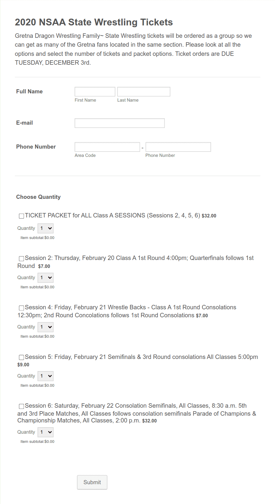 Ticket Order Form Template | Jotform