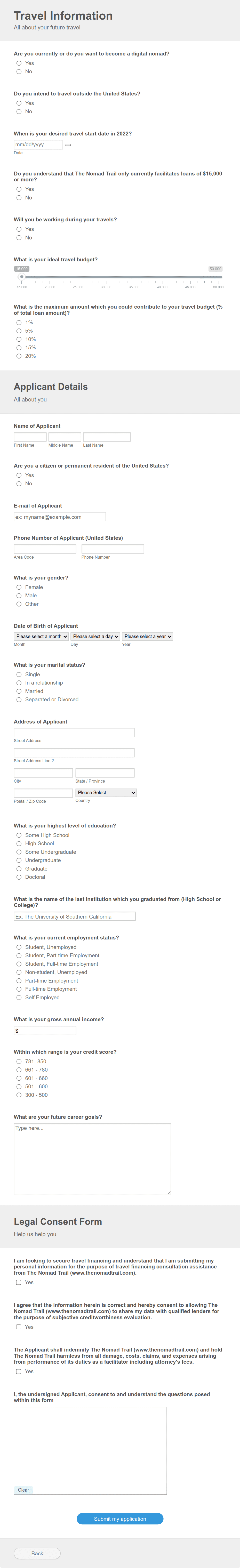 TNT Application Form Template | Jotform
