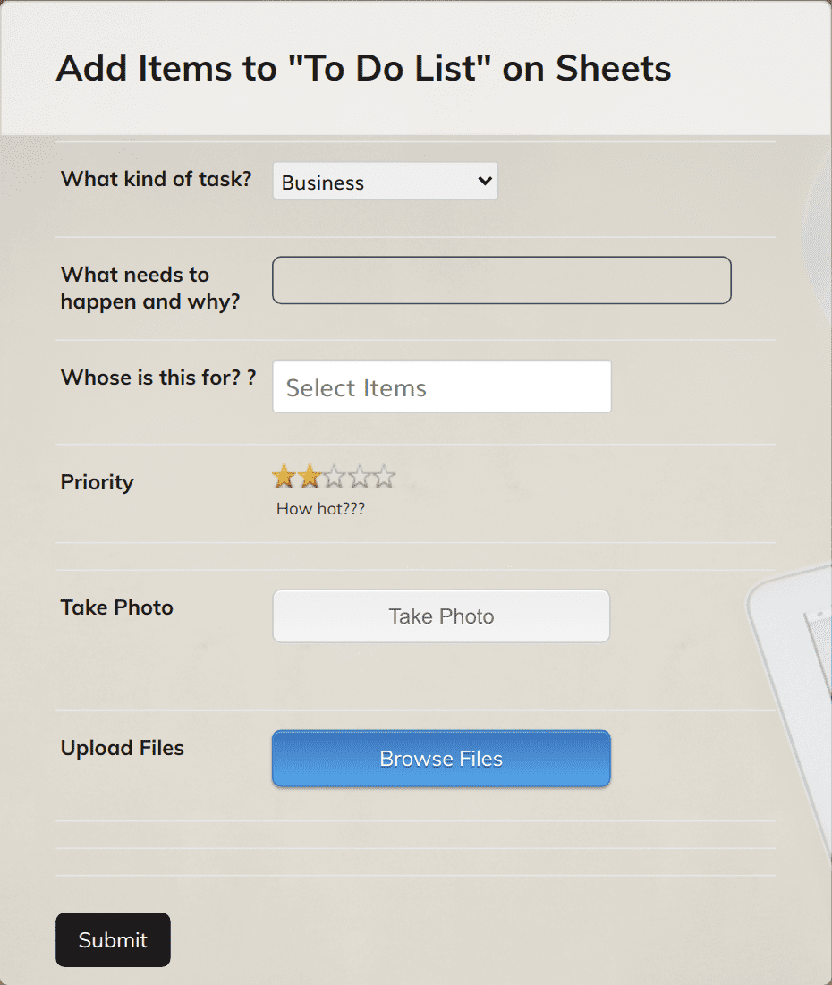 To Do List Form Template | Jotform