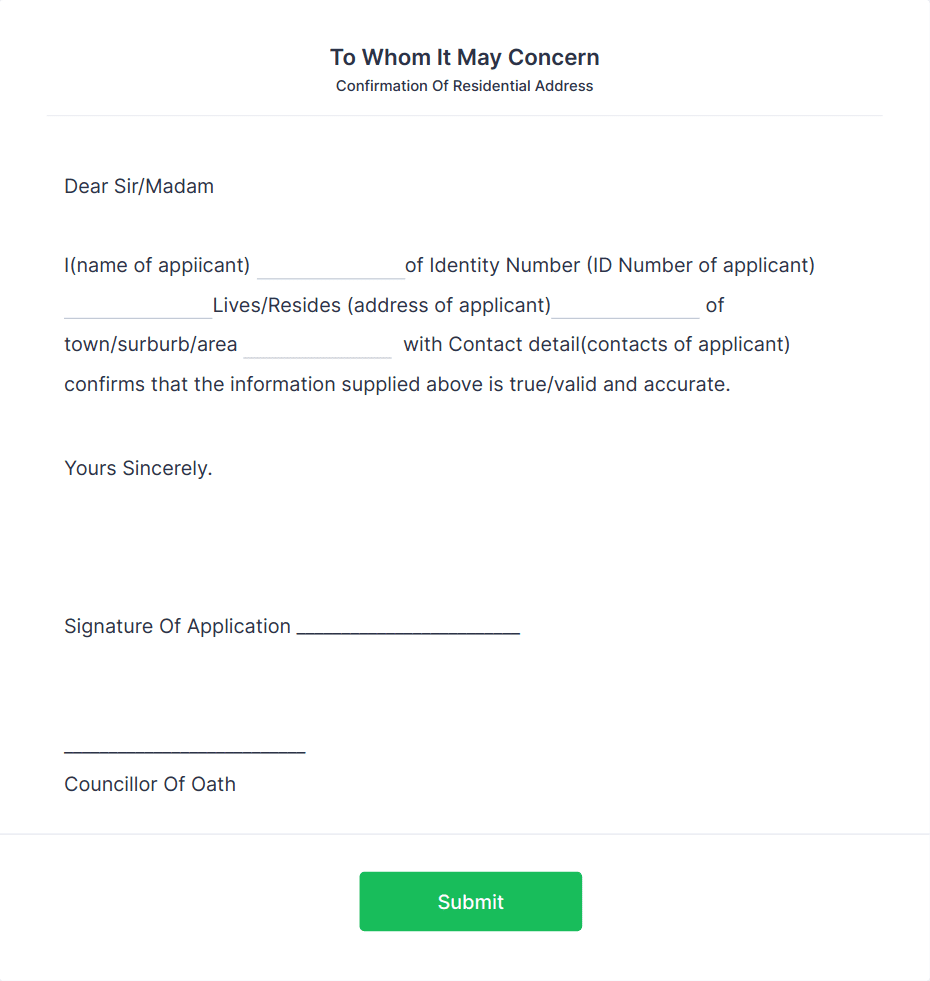 To Whom It May Concern Letter Format Sample