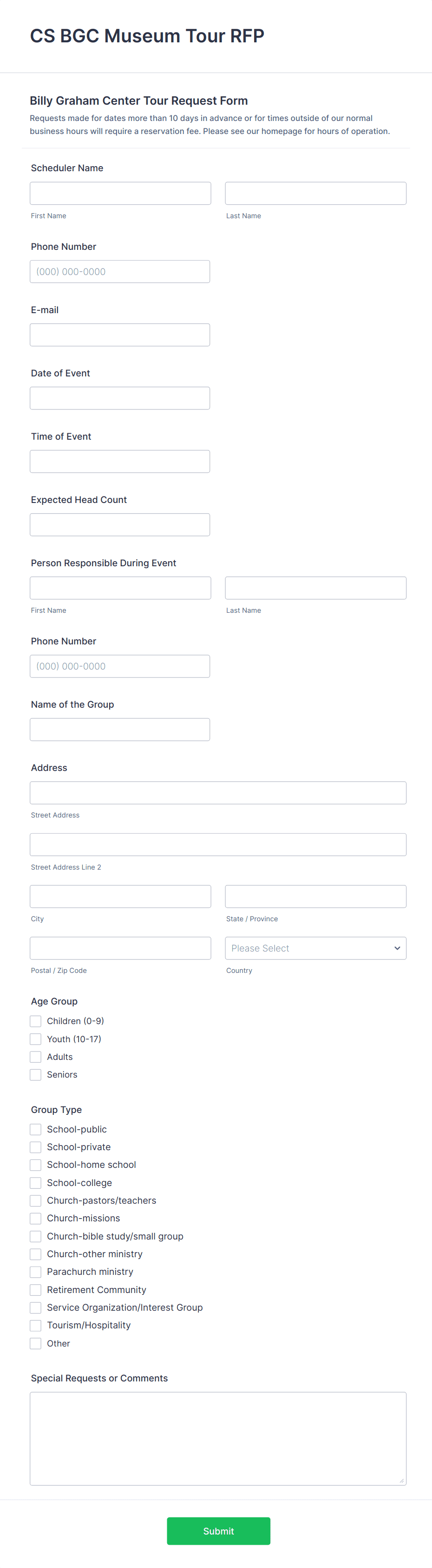 Tour Request Form Template | Jotform