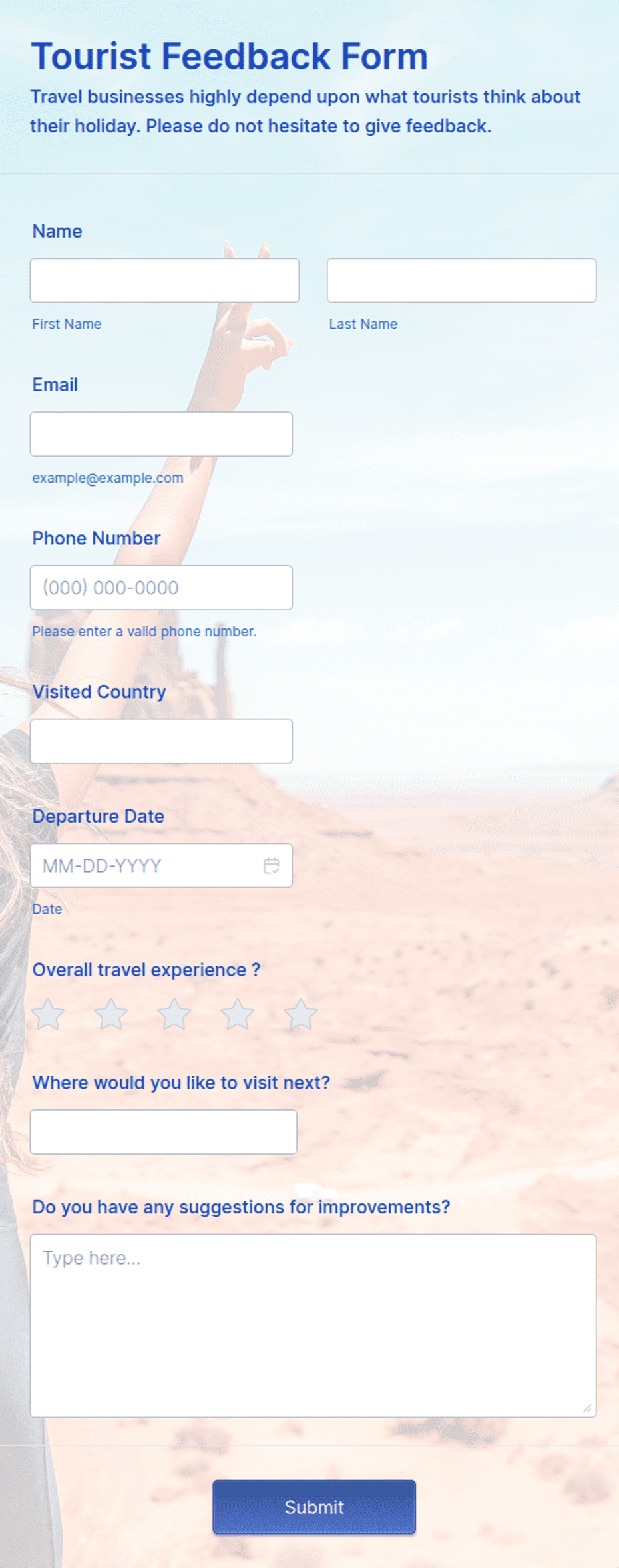 Tourist Feedback Form Template | Jotform