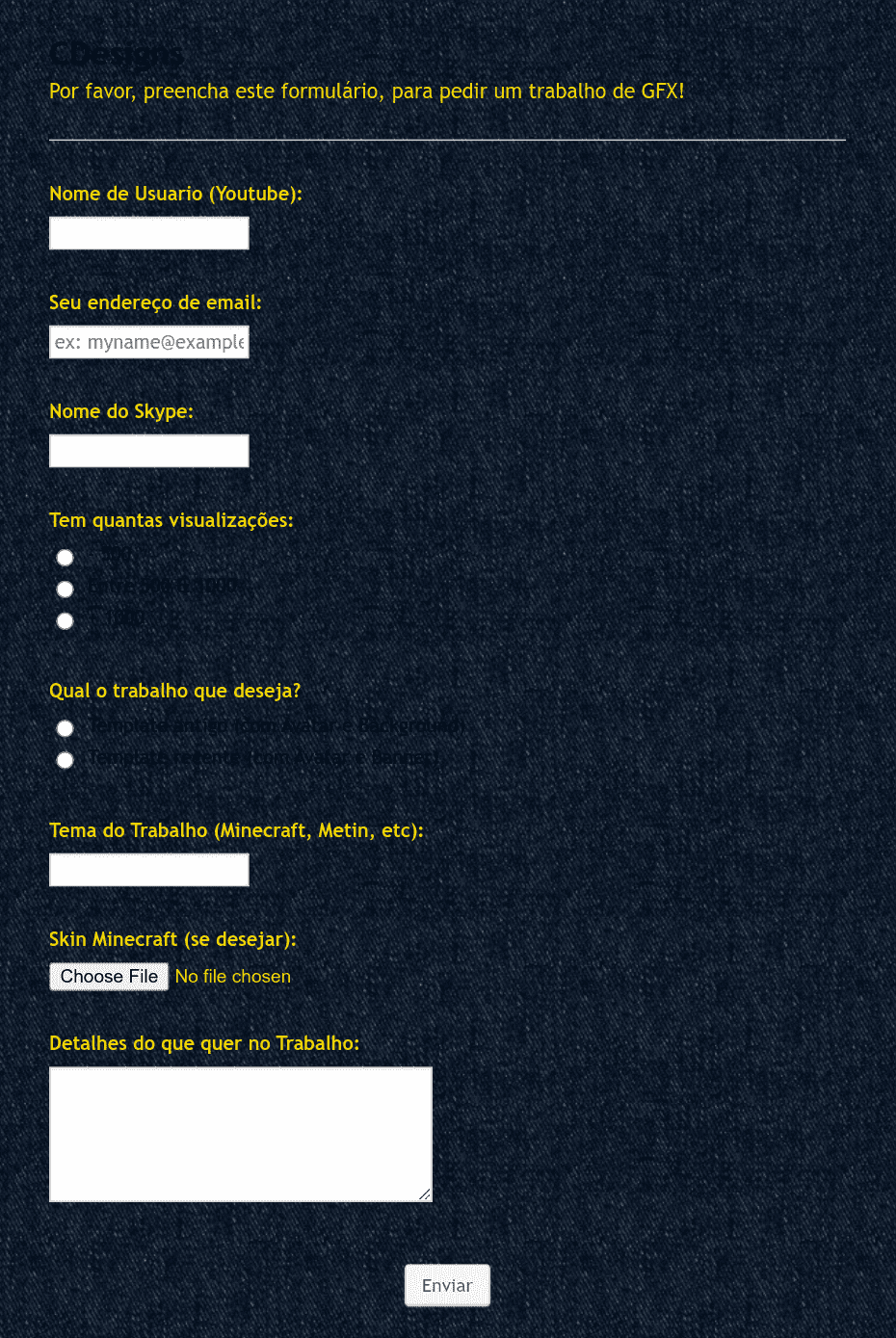 Trabalhos GFX Request Modèle du formulaire | Jotform