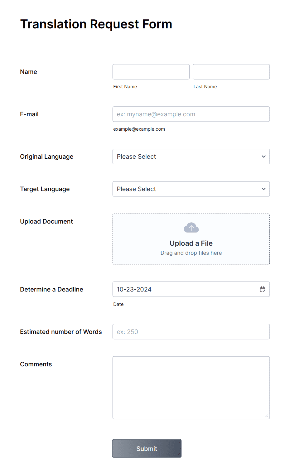 Translation Request Form Template | Jotform
