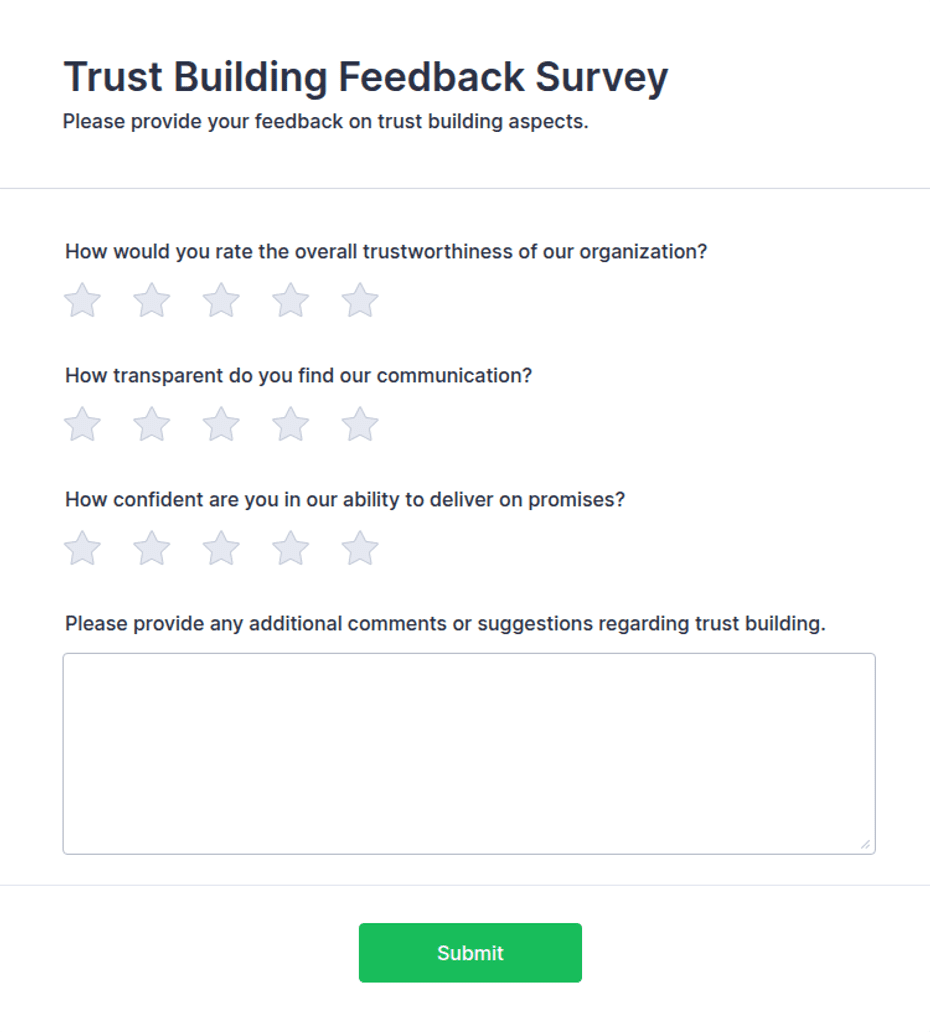 Trust Building Feedback Survey Form Template | Jotform
