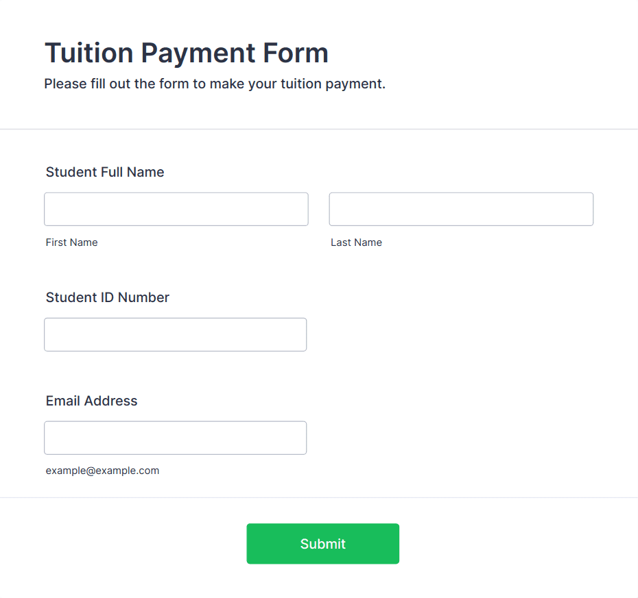 Tuition Payment Form Template | Jotform
