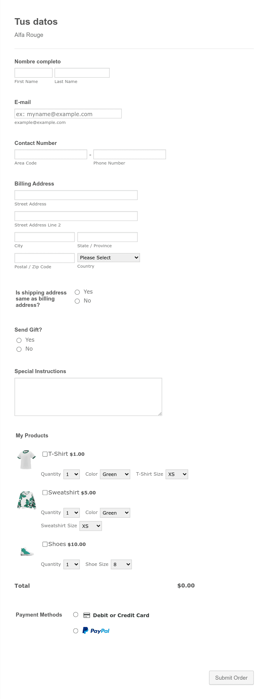 Tus datos Plantilla de formulario | Jotform