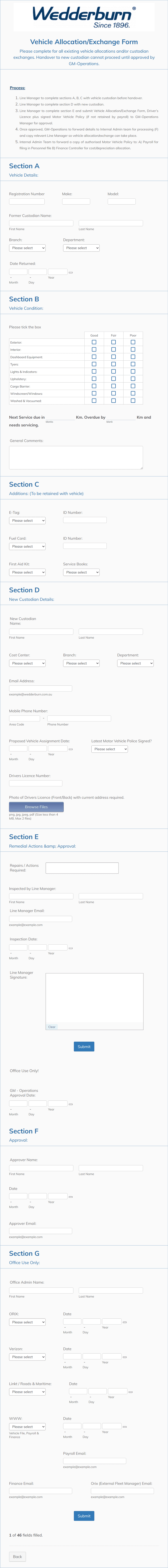 Vehicle Form Template | Jotform