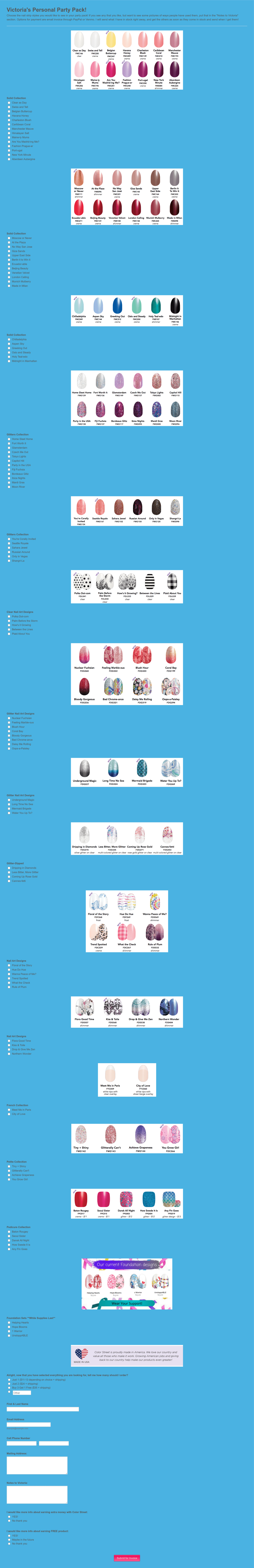 Victoria's Personal Party Pack Form Template | Jotform