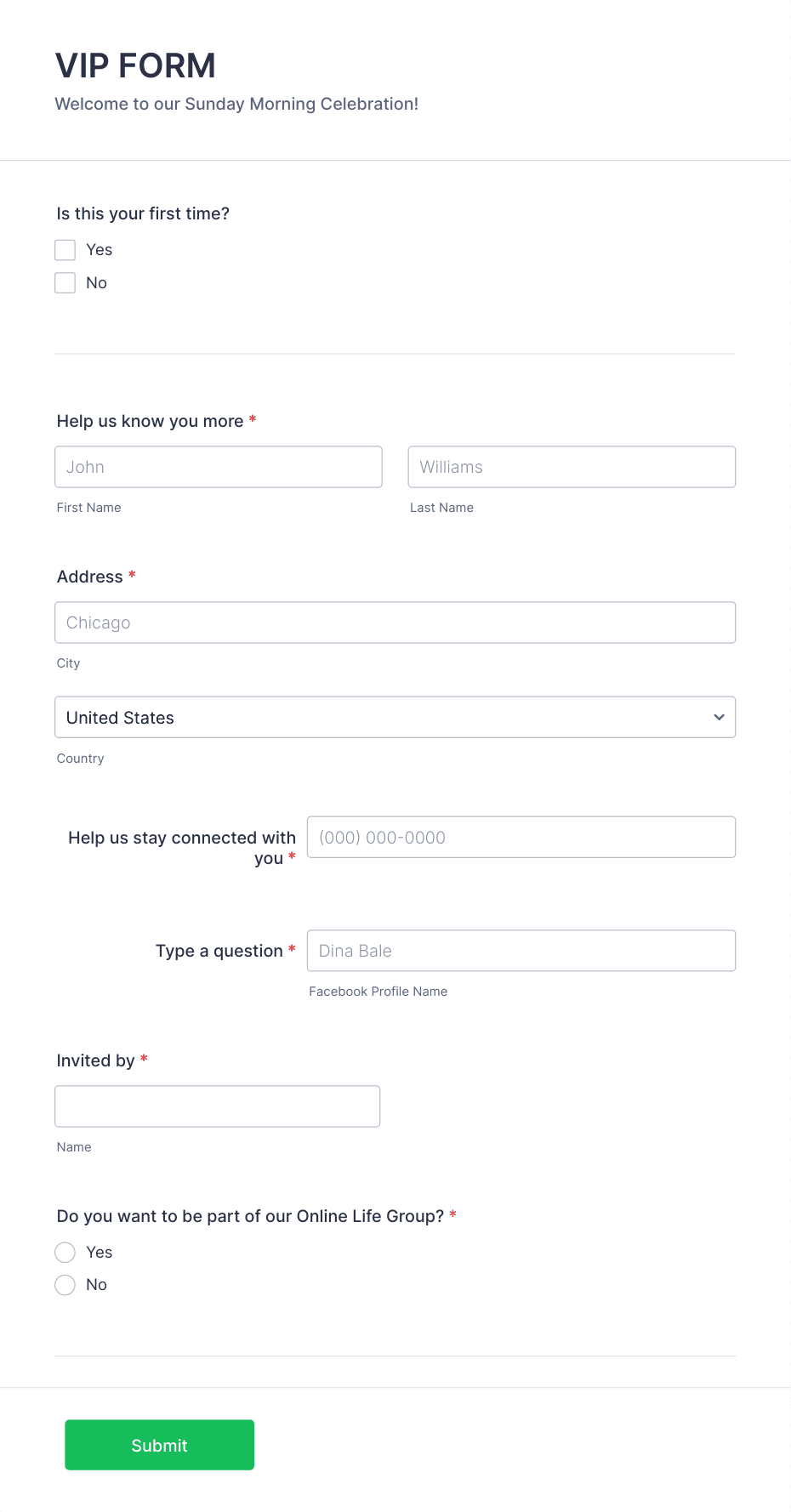 VIP Form Template | Jotform