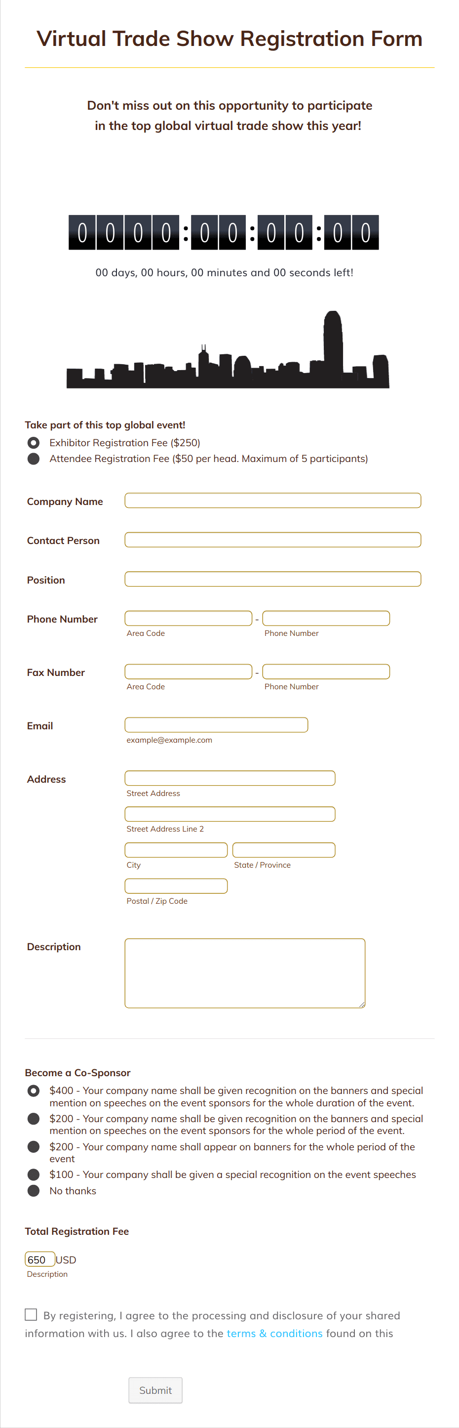 Virtual Trade Show Registration Form Template | Jotform