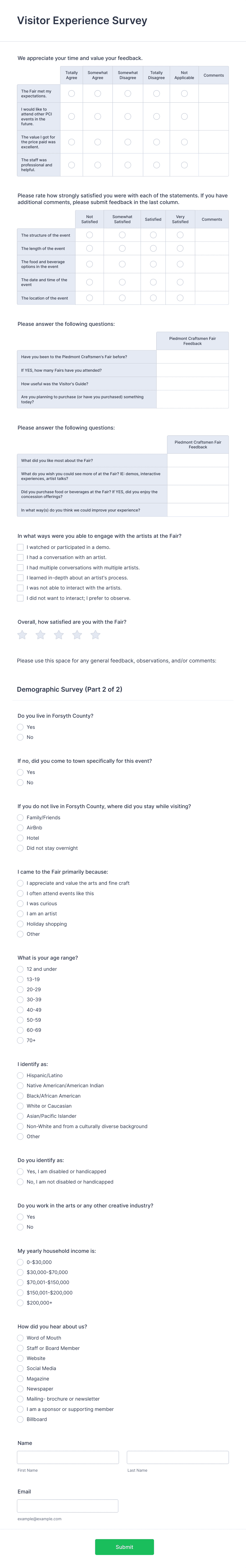 Visitor Experience Survey Form Template | Jotform