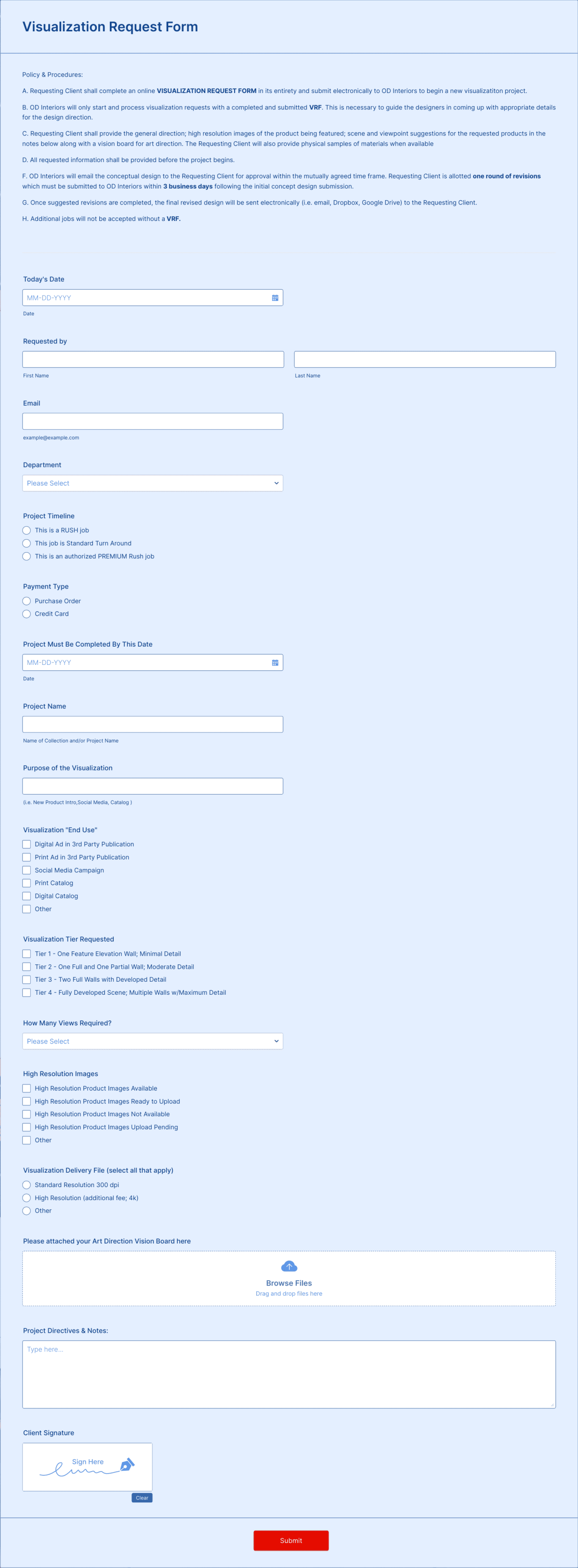 Visualization Request Form Template | Jotform