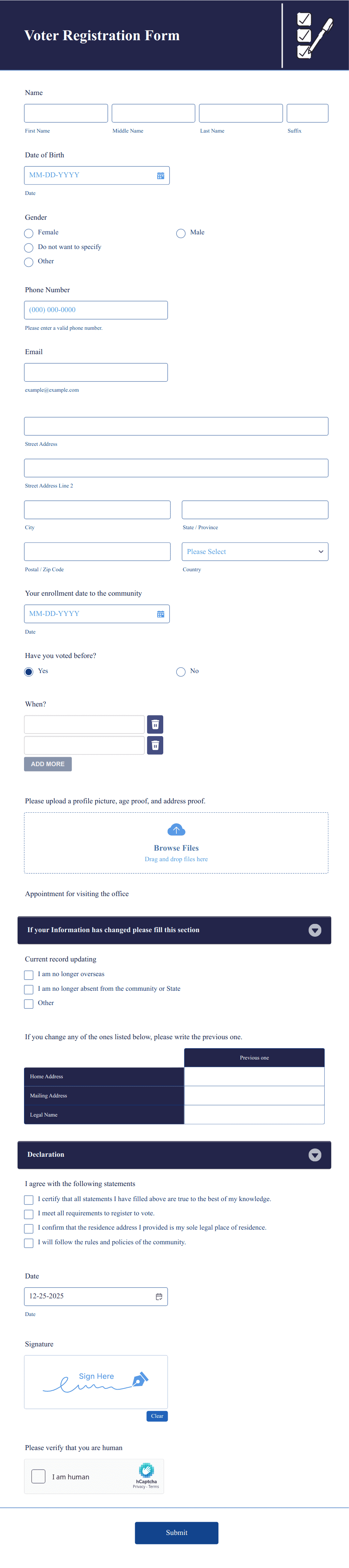 Voter Registration Form Template | Jotform