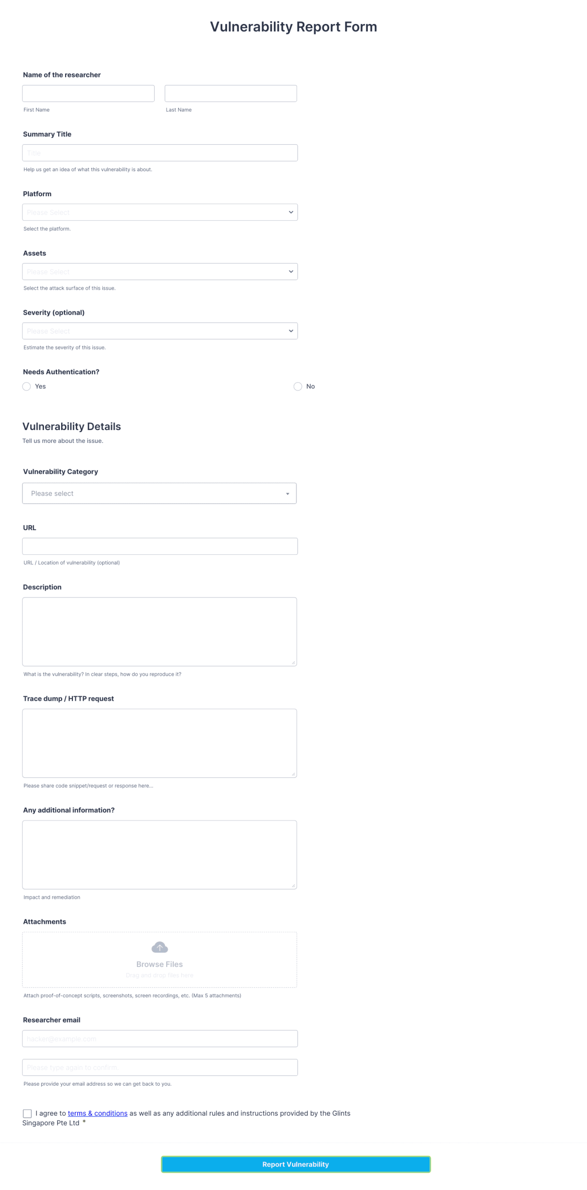 Vulnerability Report Form Template | Jotform