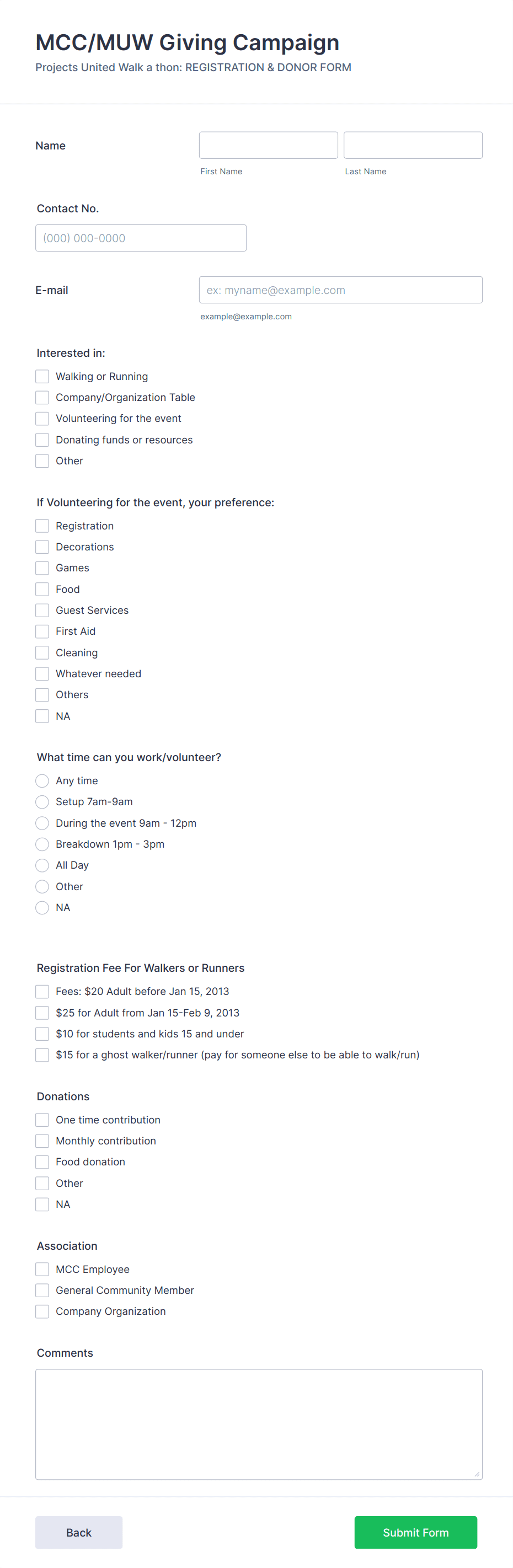 Walkathon Registration Form Template | Jotform