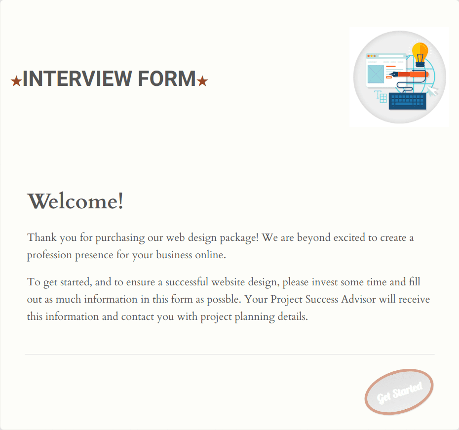 Web Design Interview Form Template | Jotform