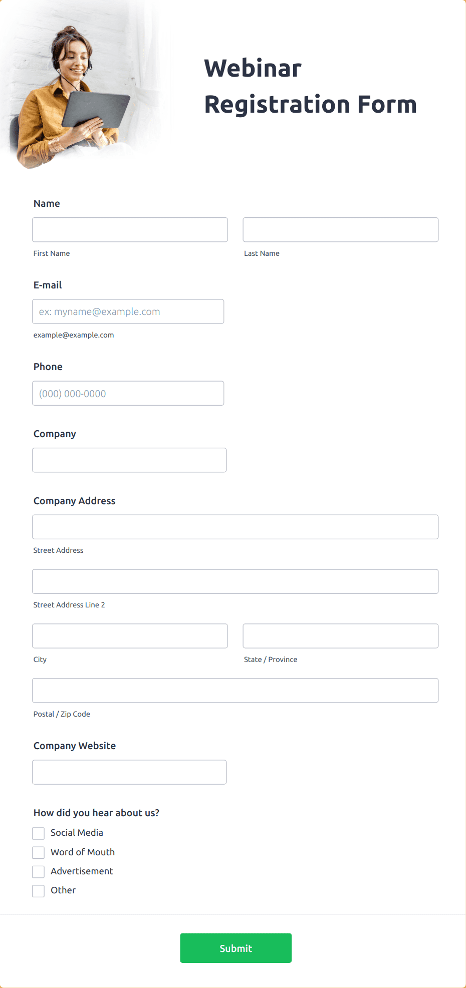 Webinar Registration Form Template | Jotform