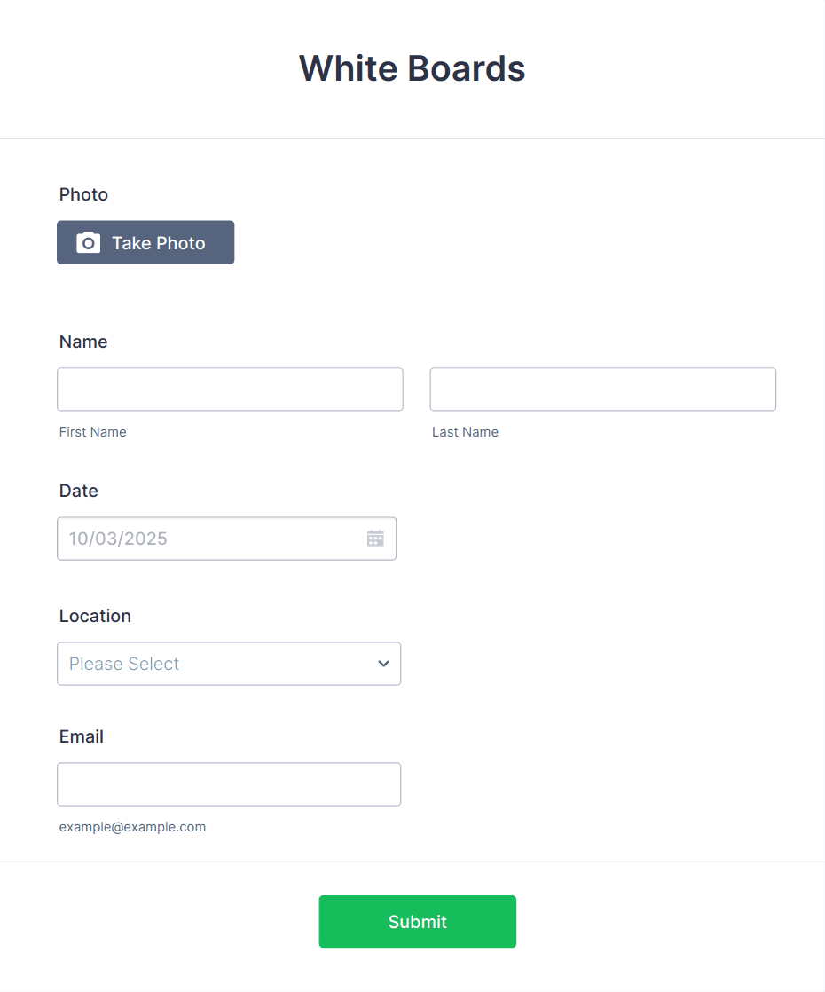 White Boards Form Template | Jotform
