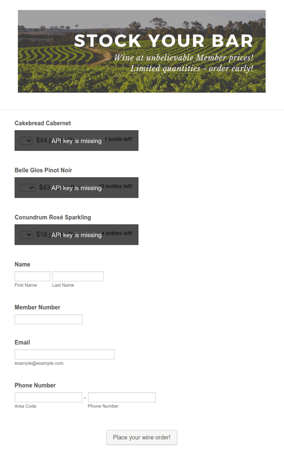 Wine Sale Form Template | Jotform
