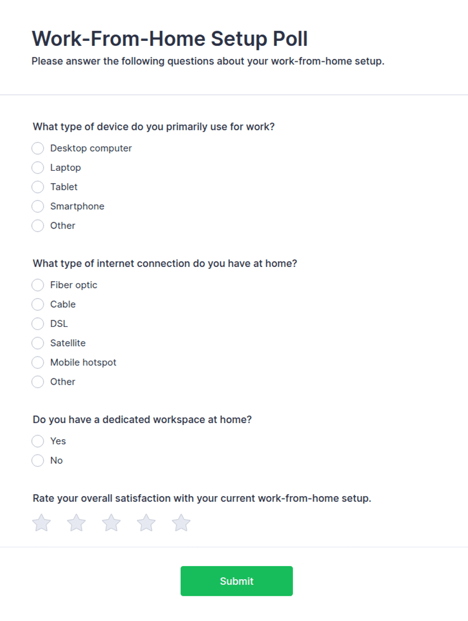 Work-From-Home Setup Poll Form Template | Jotform