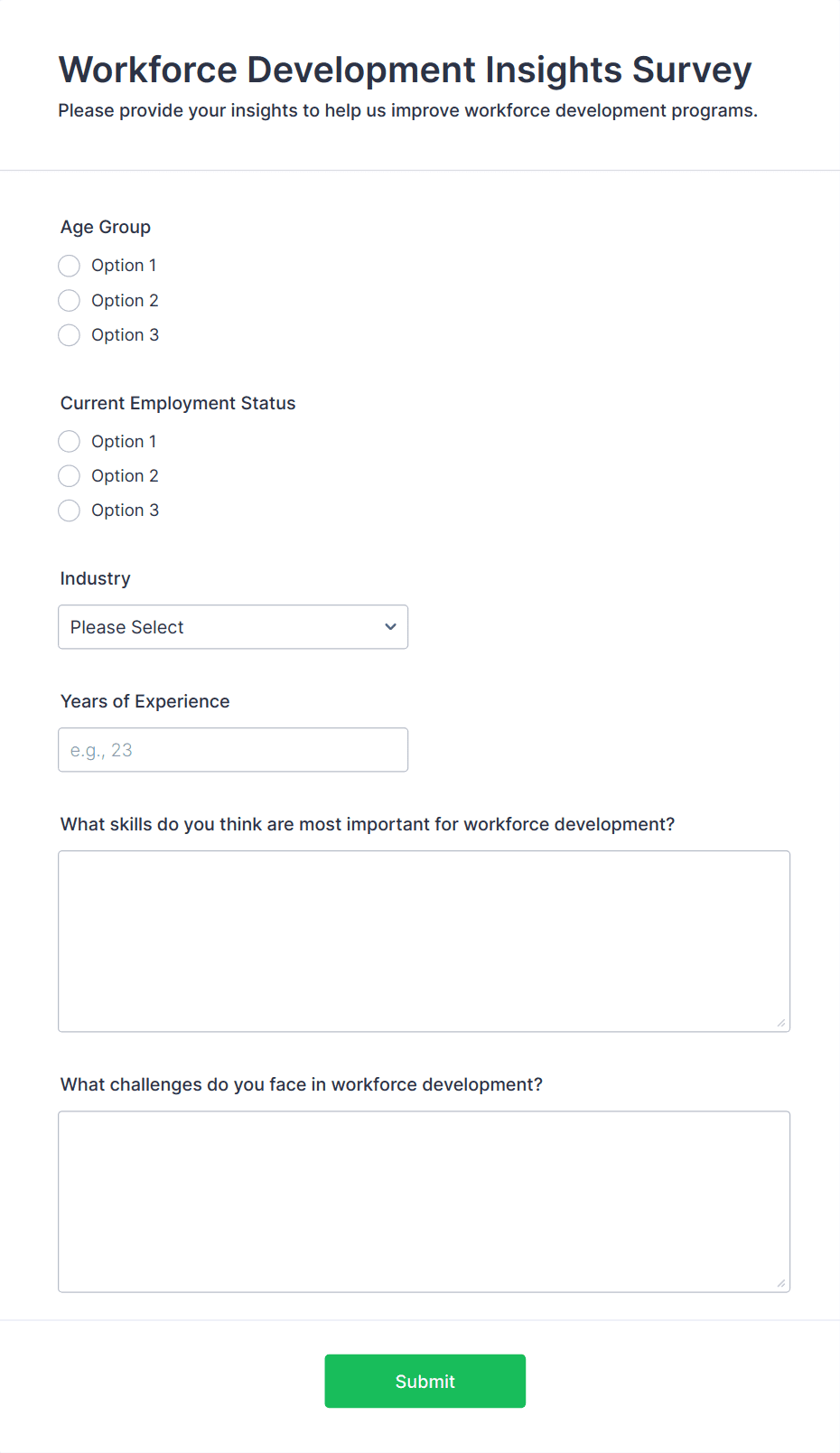 Workforce Development Insights Survey Form Template | Jotform