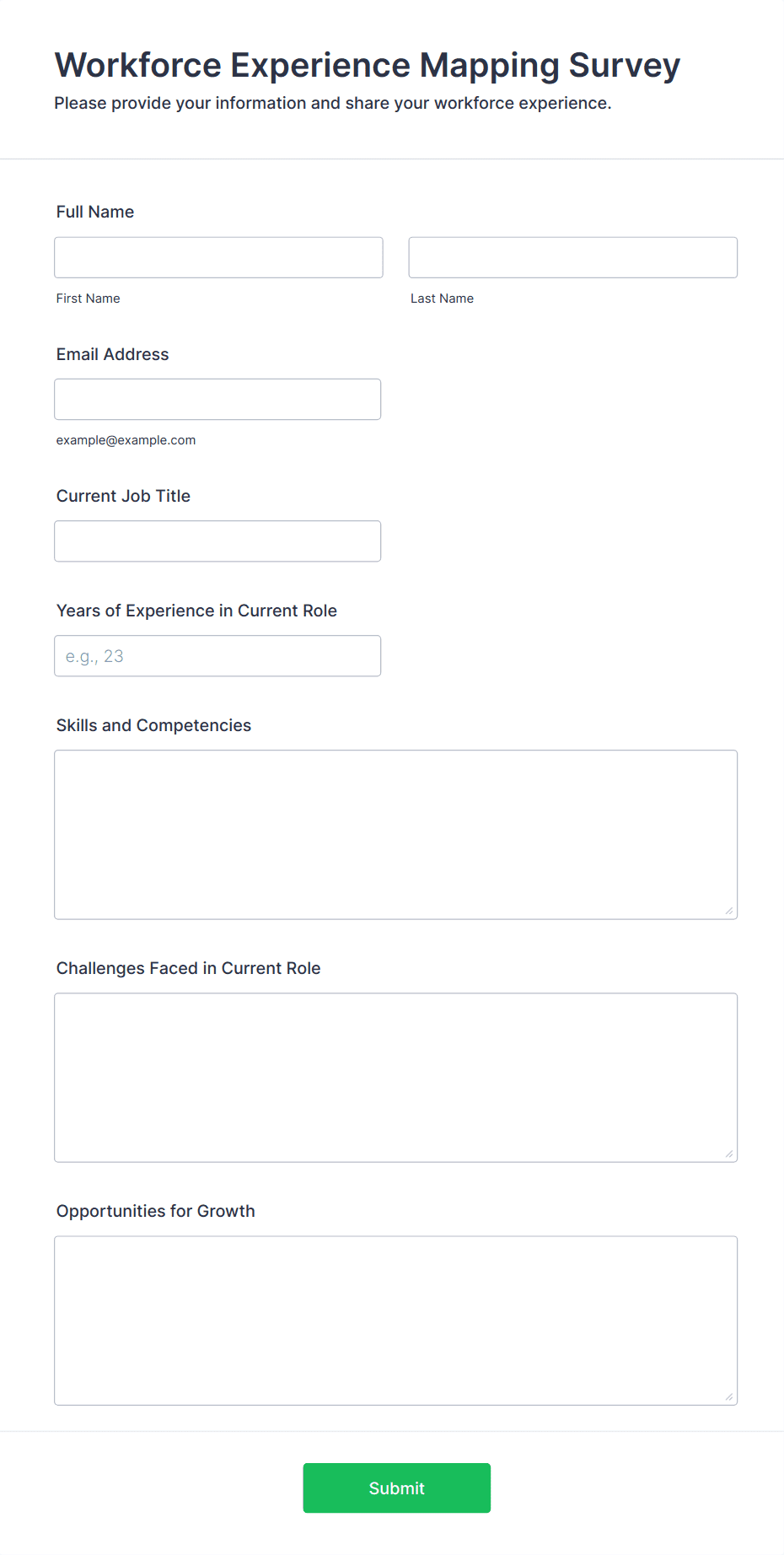 Workforce Experience Mapping Survey Form Template | Jotform