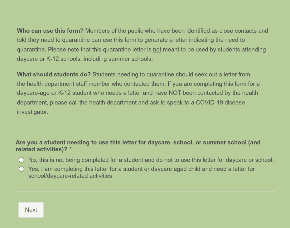 Workplace Contact Quarantine Letter Form Template | Jotform