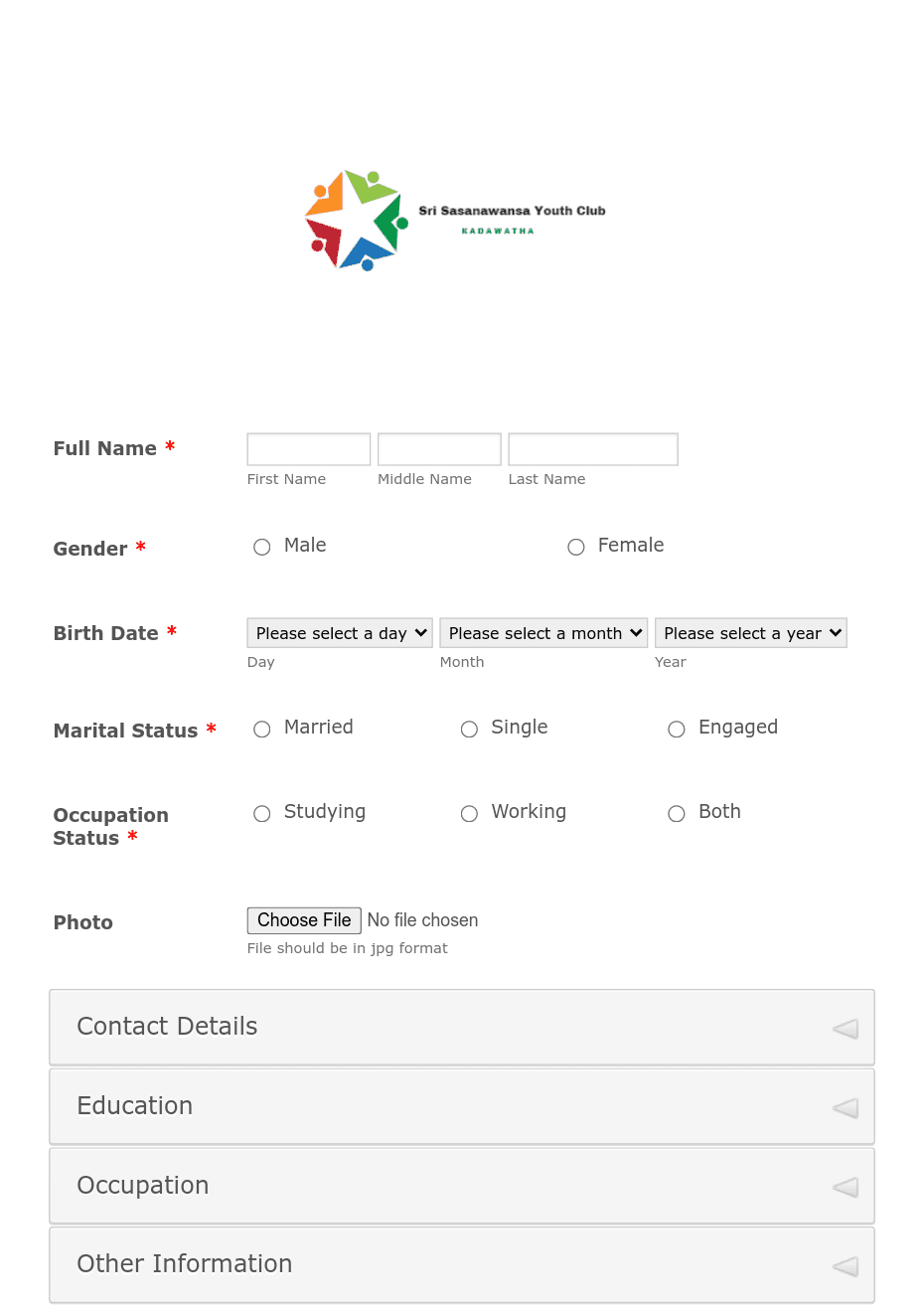 Youth Club Application Form Template | Jotform