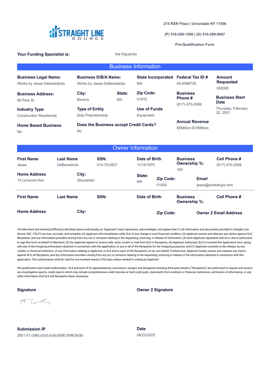 MCA Application v2 - PDF Templates | Jotform