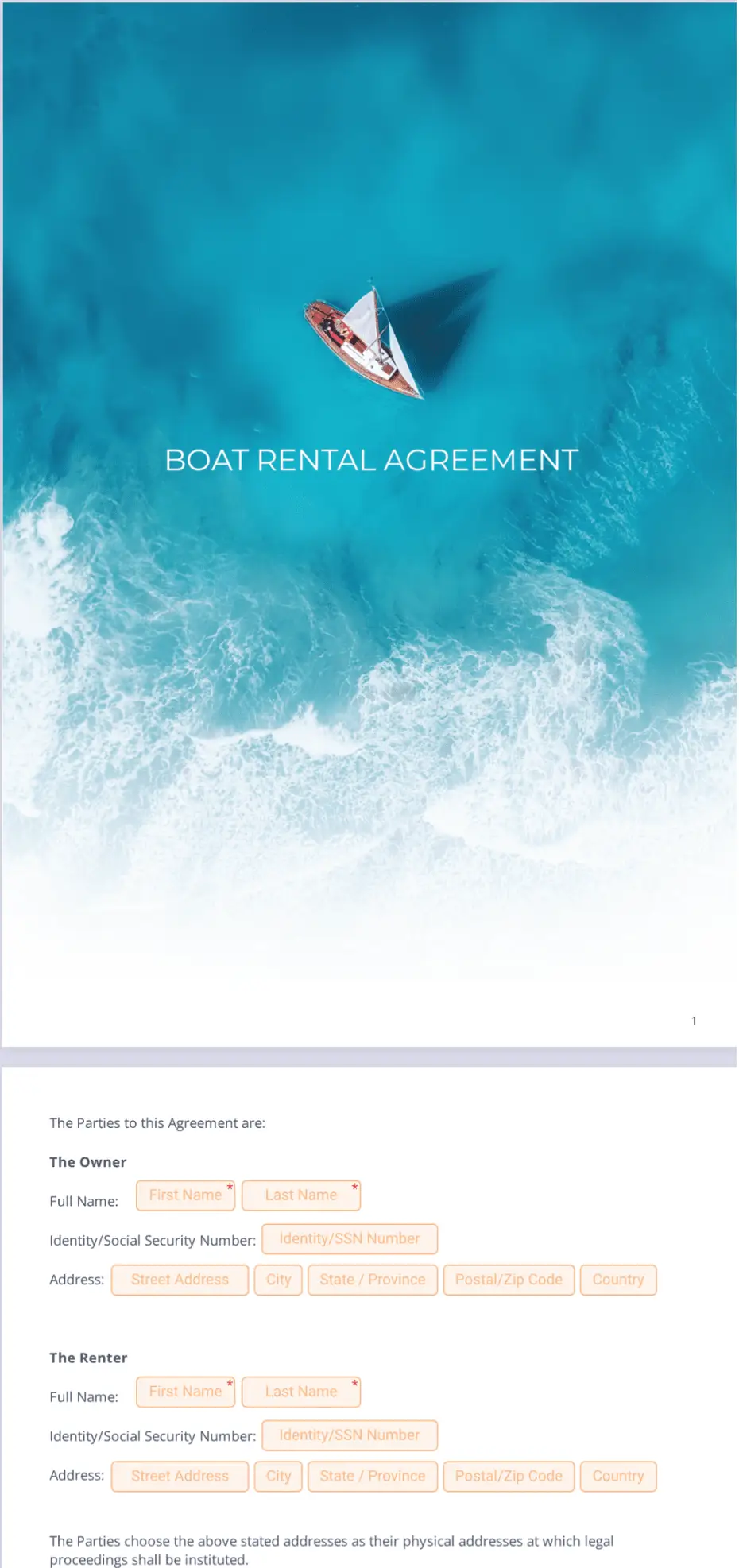 Boat Rental Agreement - Sign Templates | Jotform