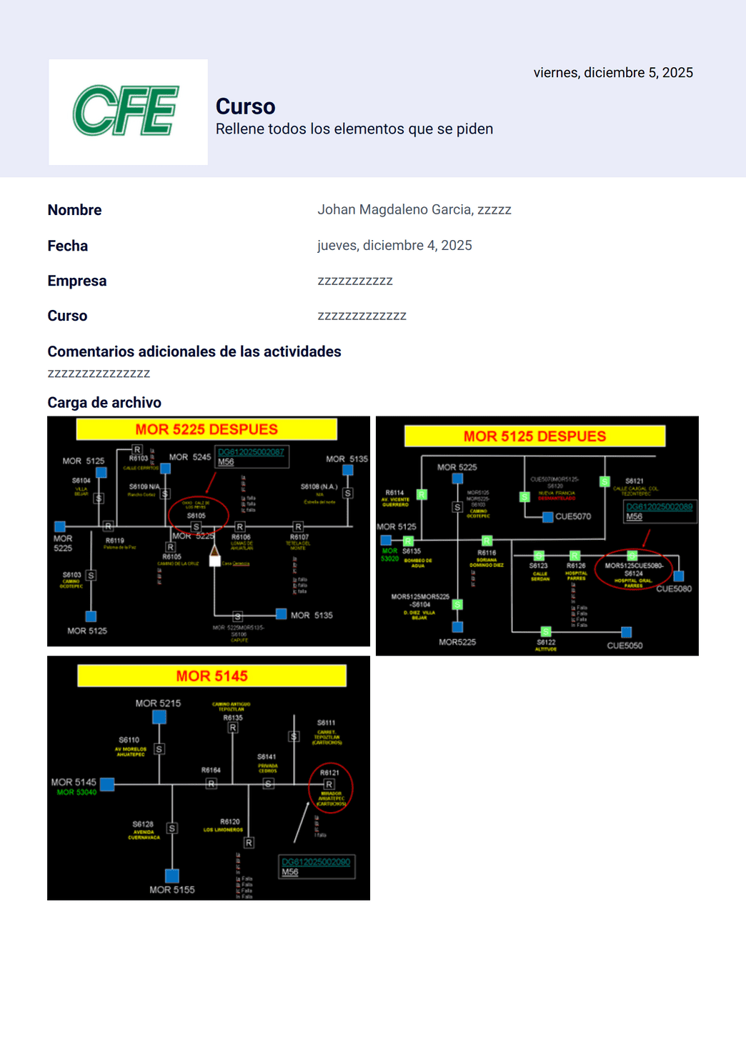 CFE Curso - Plantillas PDF | Jotform