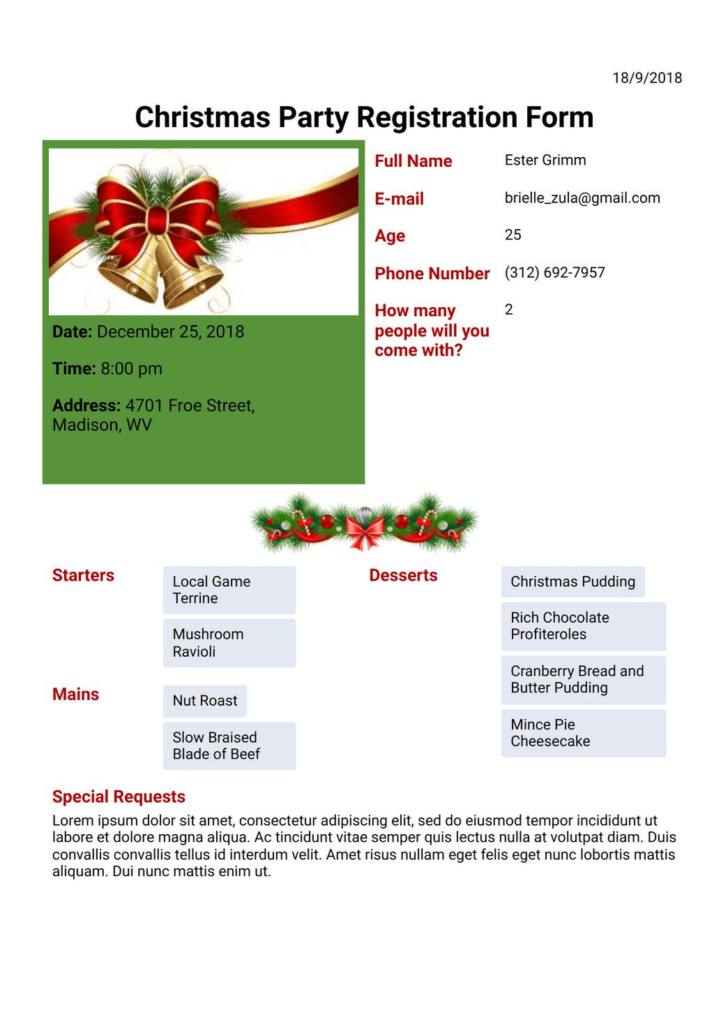 Christmas Party Invitation Template - PDF Templates | Jotform