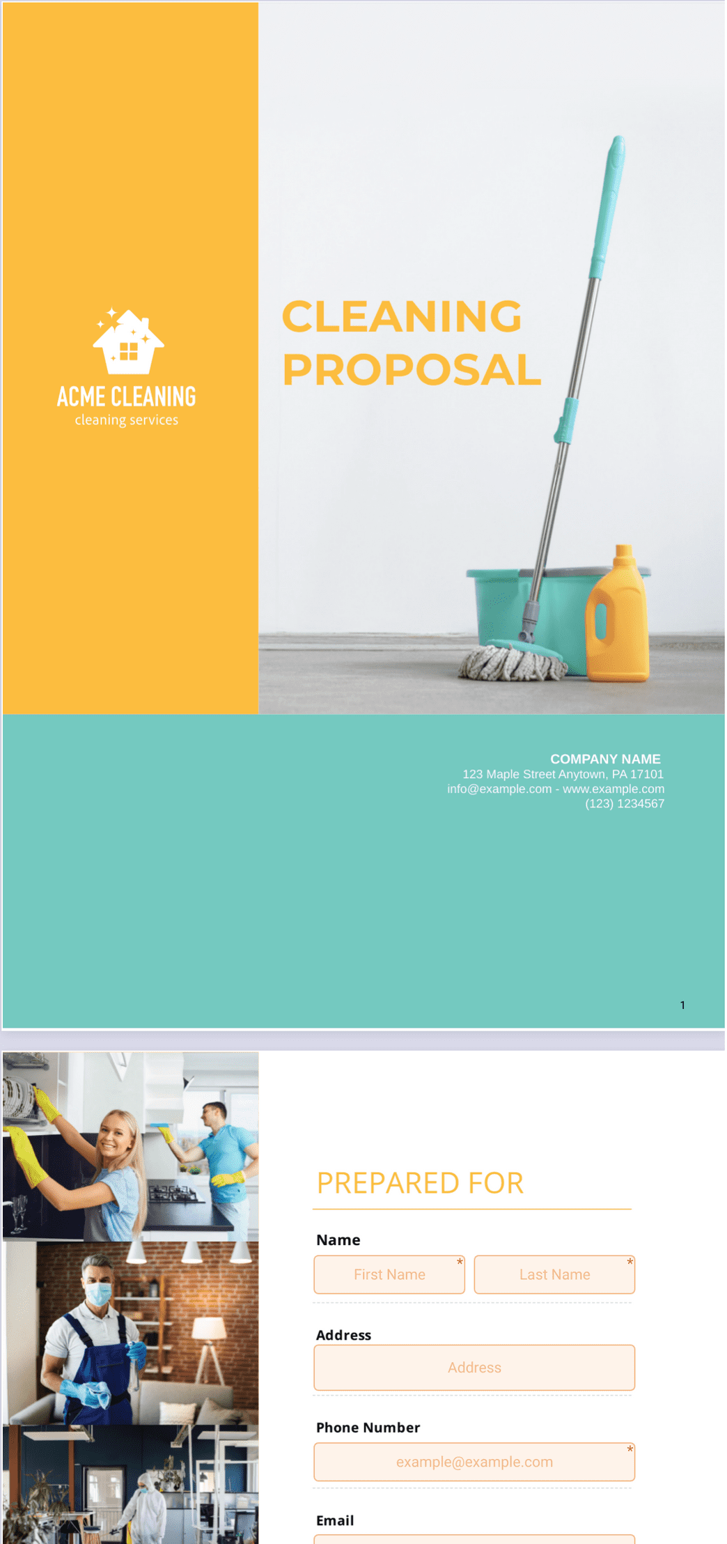 Cleaning Proposal Template - PDF Templates | Jotform