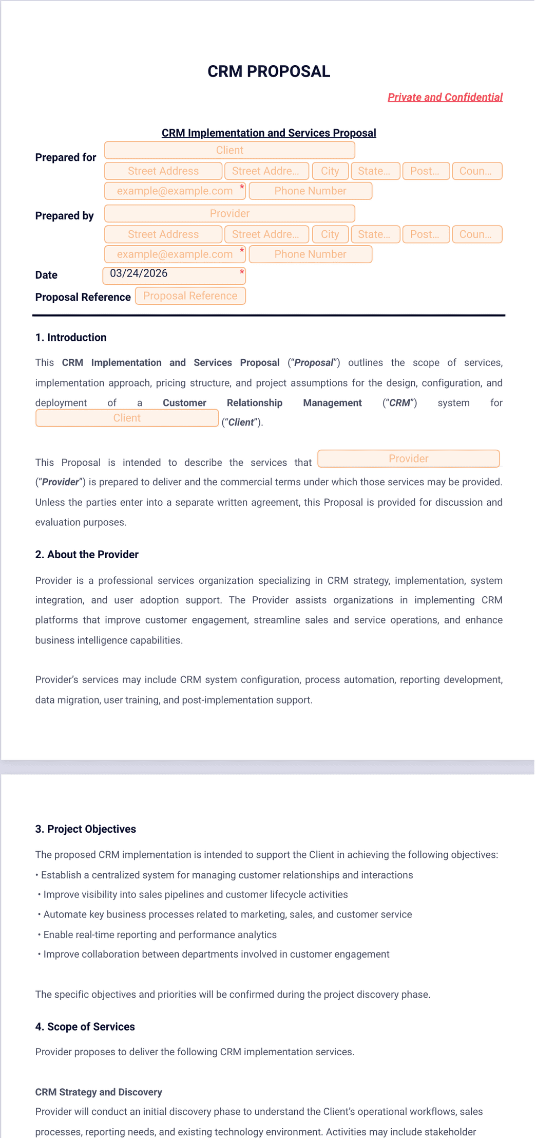 CRM Proposal Template - PDF Templates | Jotform