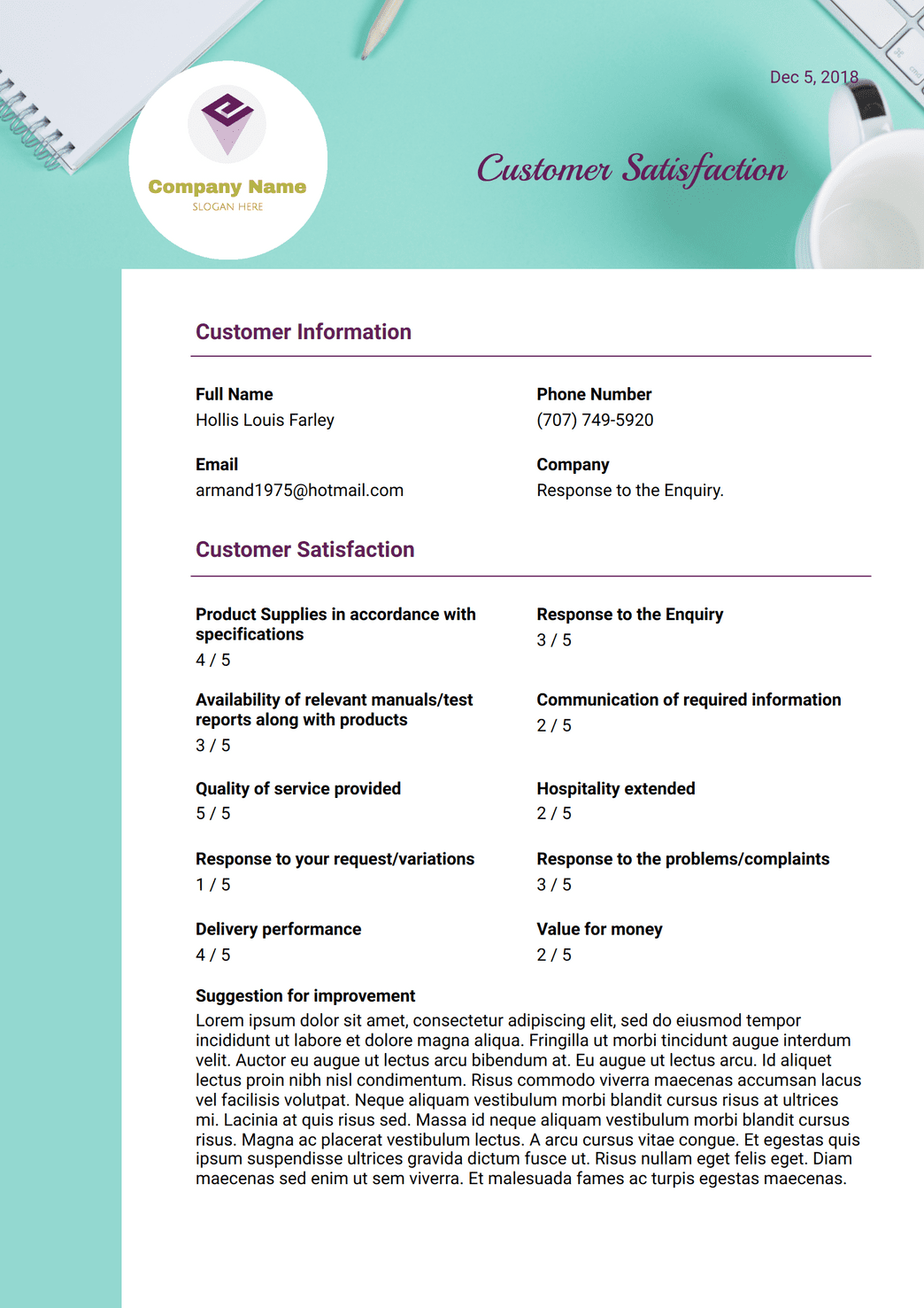 Customer Satisfaction Survey Template - PDF Templates | Jotform