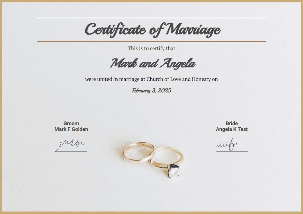Free Marriage Certificate Template - PDF Templates | Jotform