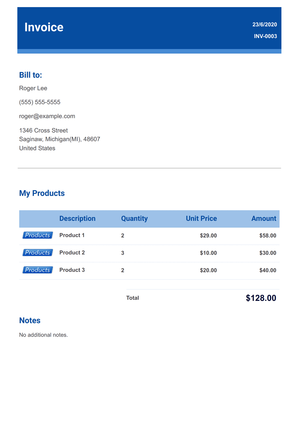 Generic Invoice Template - PDF Templates | Jotform