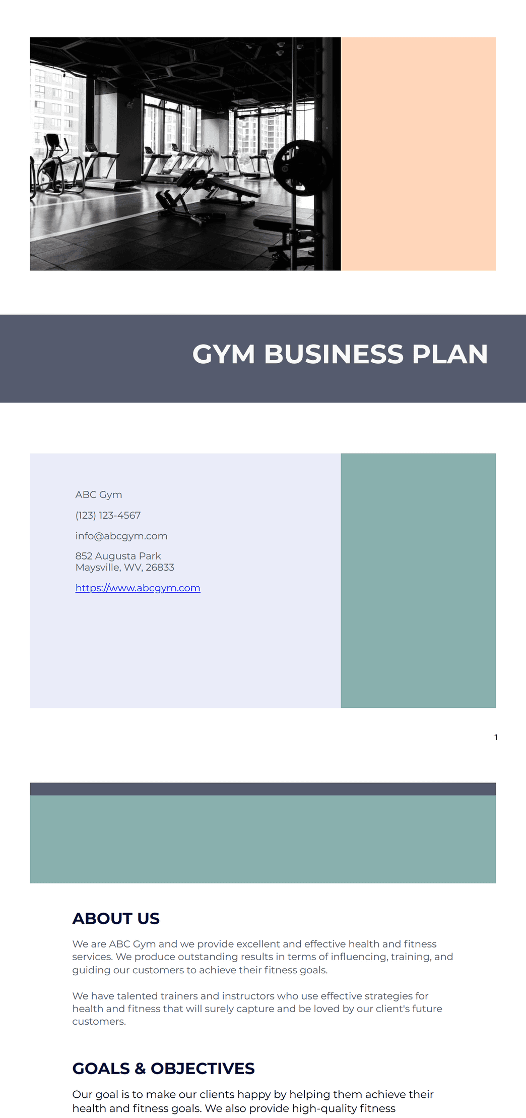Gym Business Plan Template - PDF Templates | Jotform