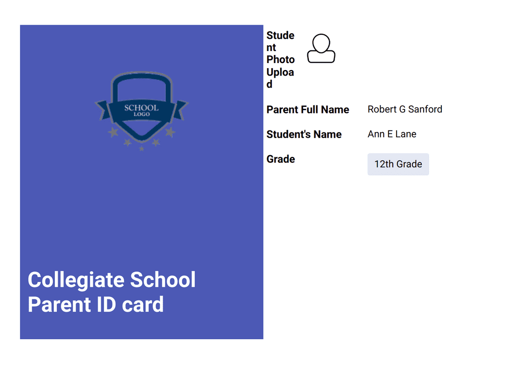 ID Card Template for Parents - PDF Templates | Jotform
