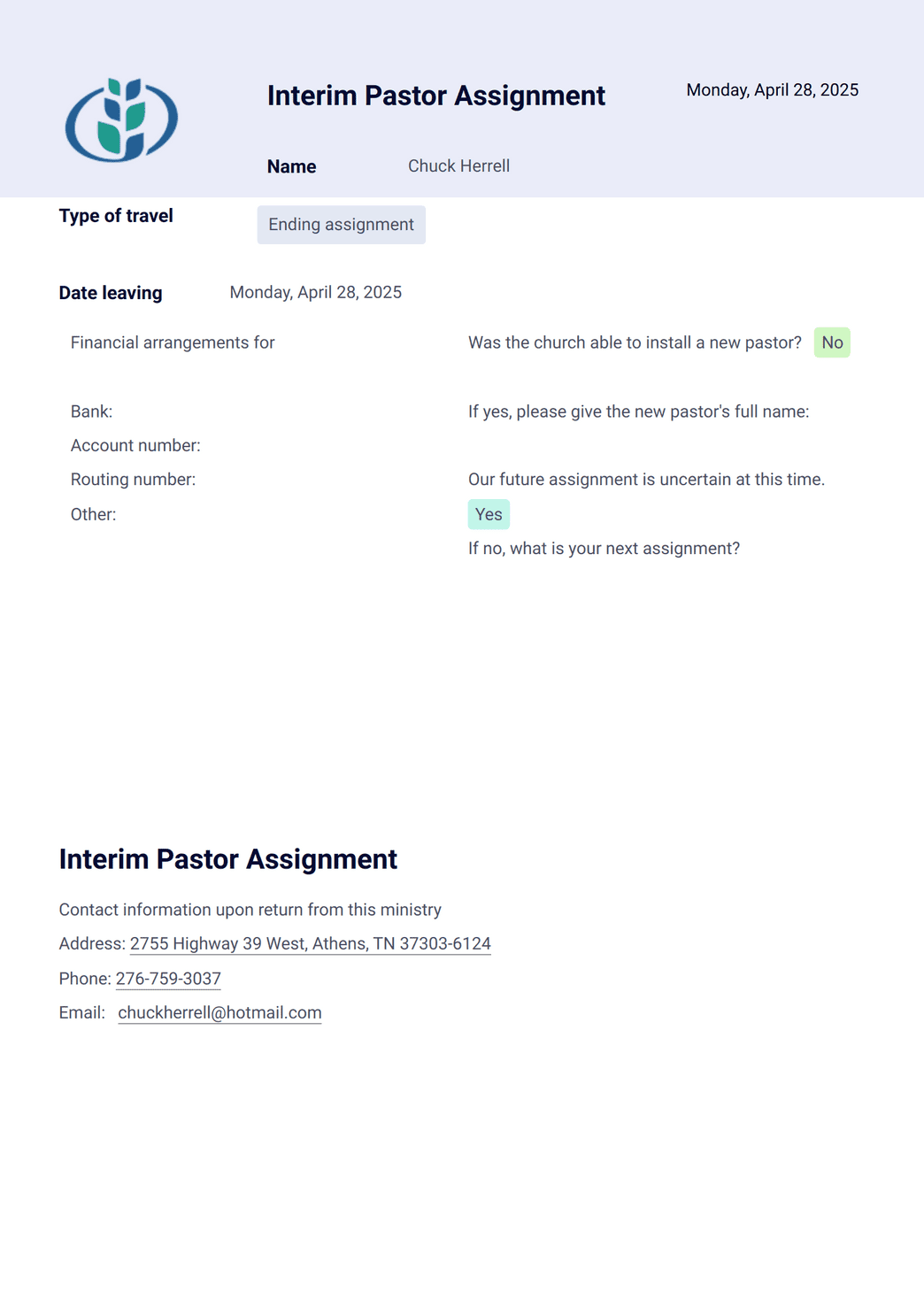 IPM Travel PDF Template | Jotform