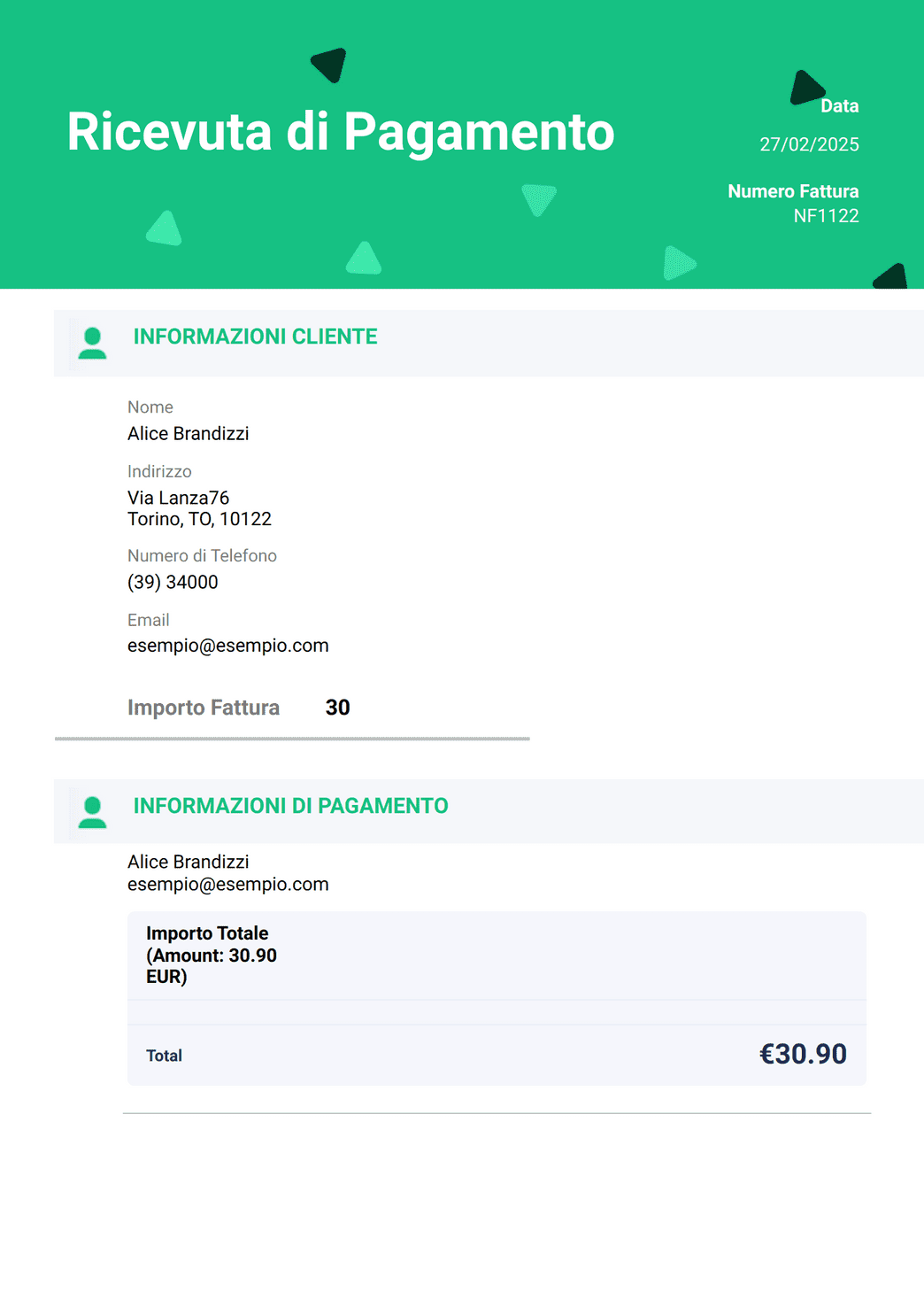 Modello di Ricevuta Semplice - Modelli di PDF | Jotform