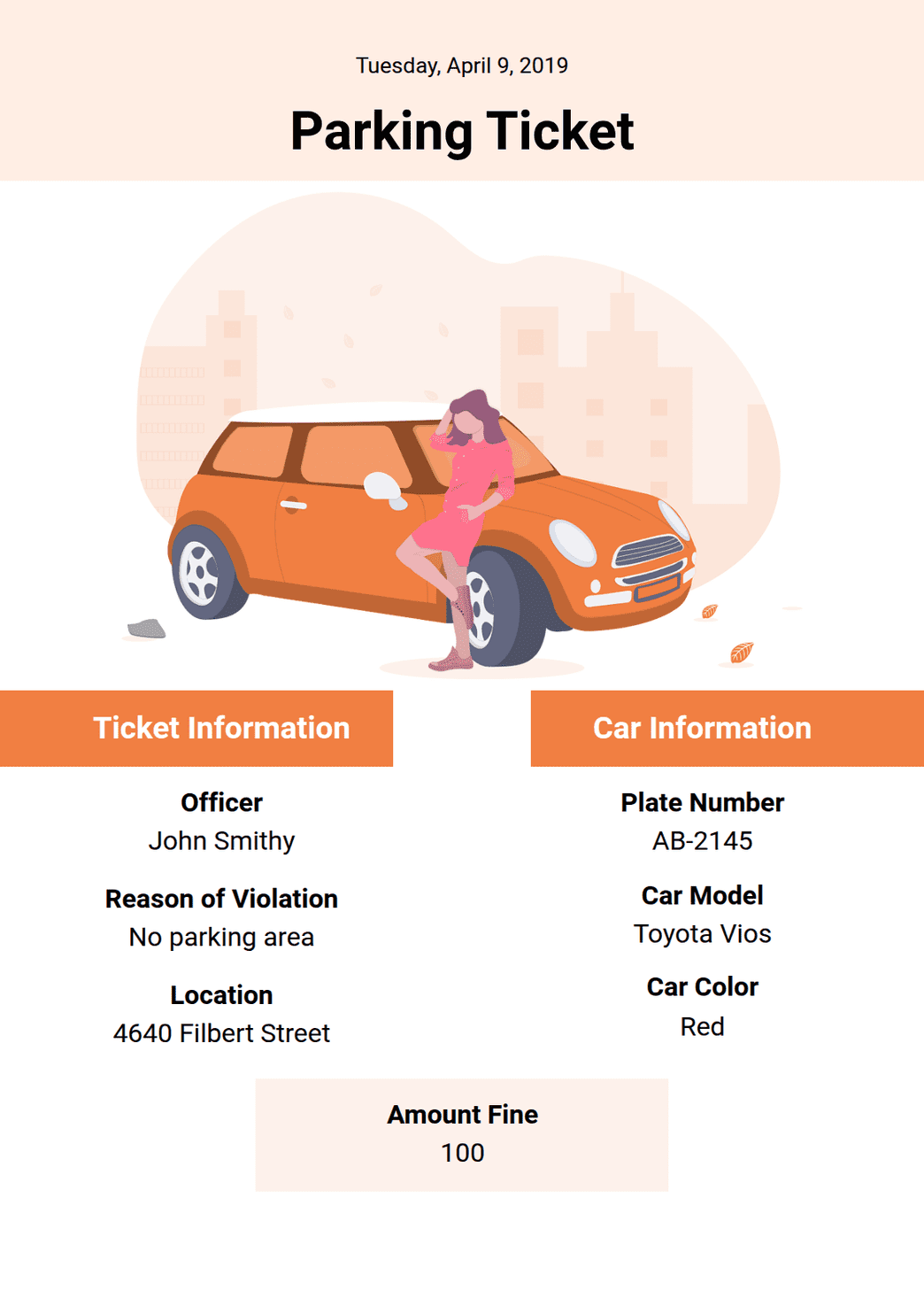 Parking Ticket Template - PDF Templates | Jotform