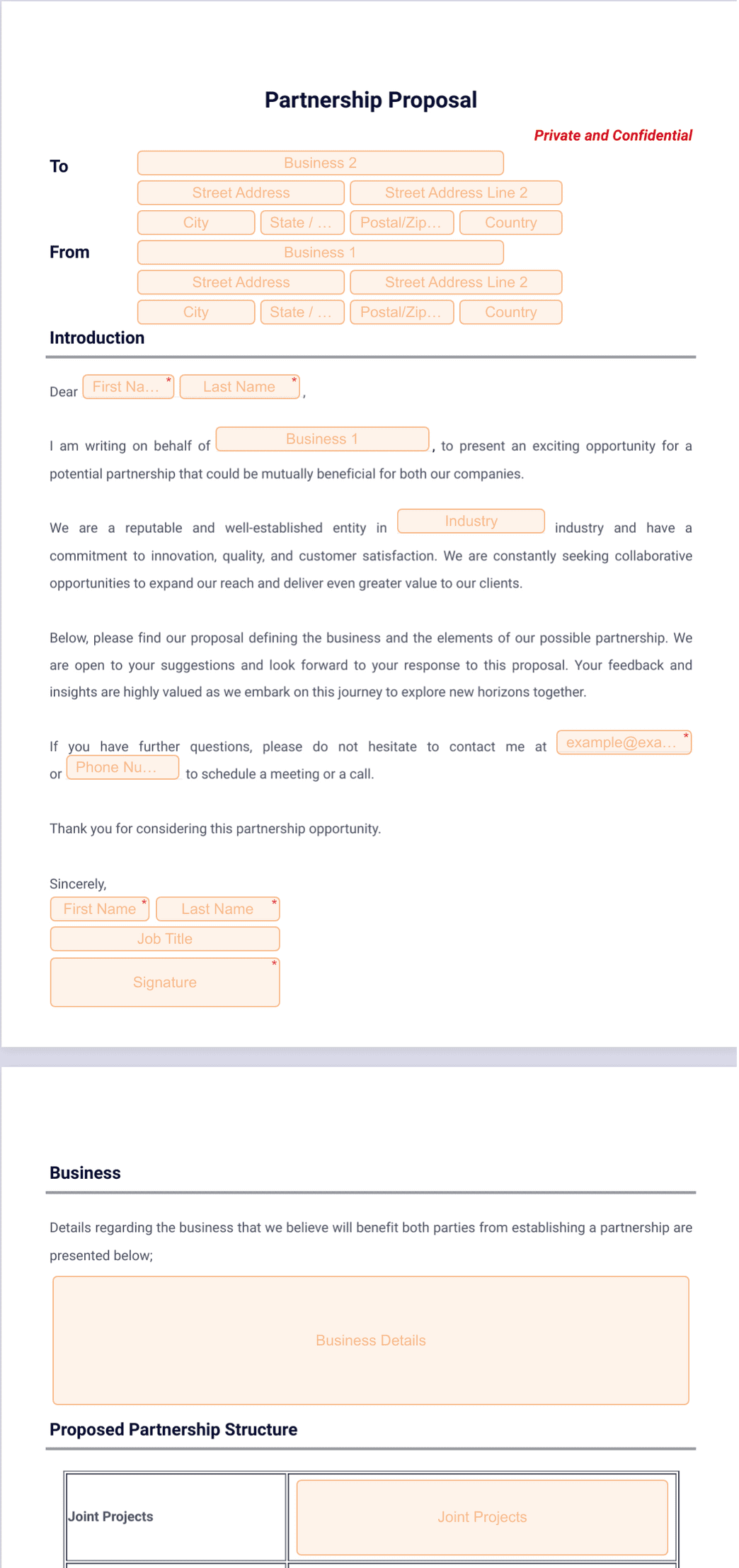 Partnership Proposal Template Free
