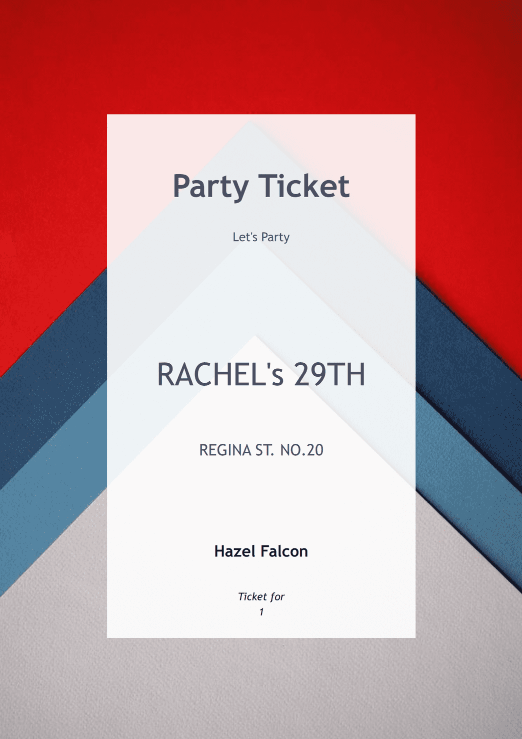 Party Ticket PDF Template | Jotform